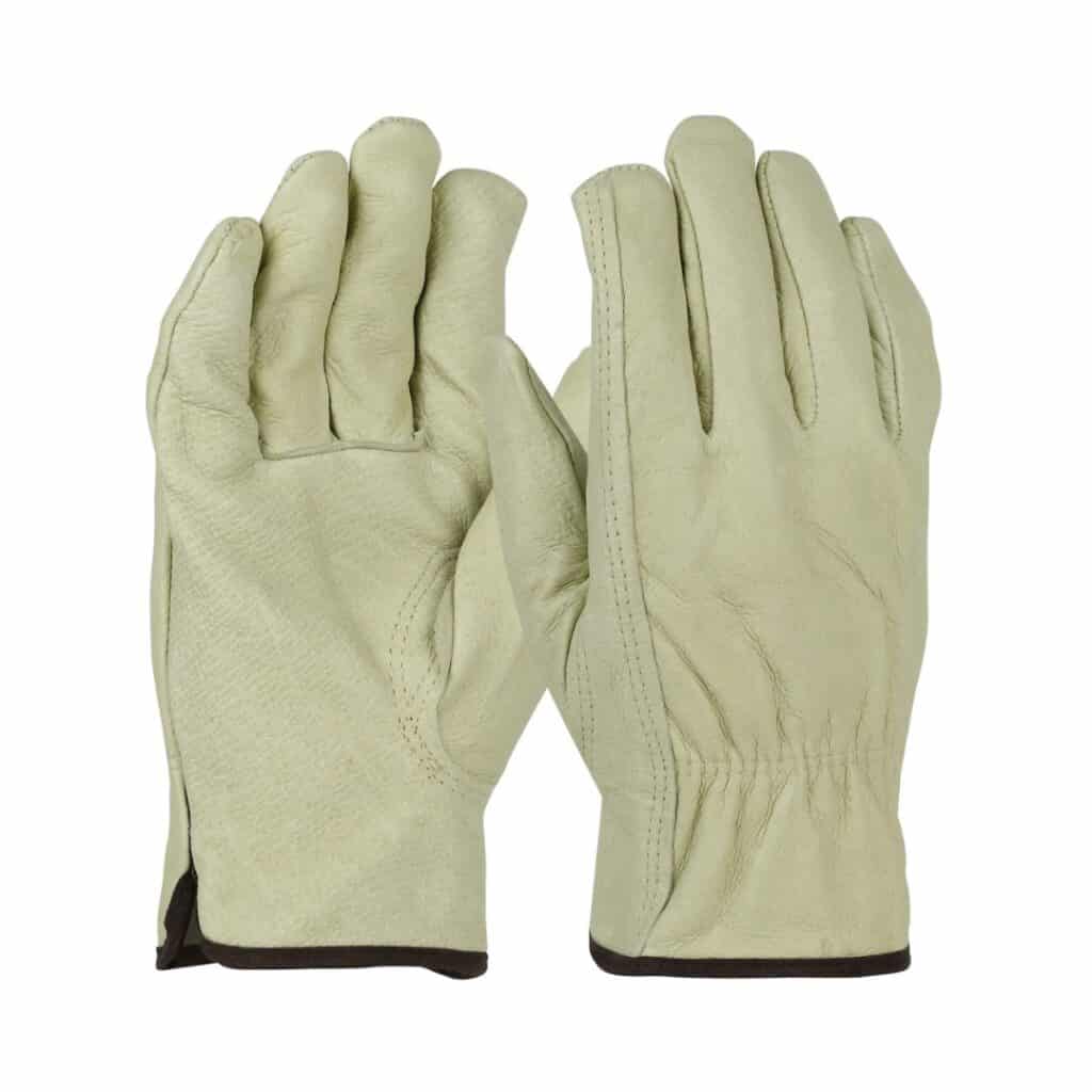 PIP® Economy Top Grain Pigskin Leather Drivers Glove with Red Fleece ...